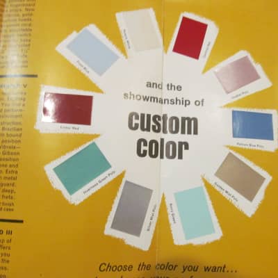 Gibson 1963/64 Firebird Thunderbird Color Chart Brochure | Reverb