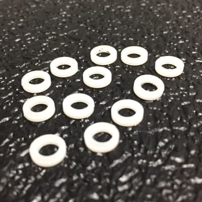 Guitar Tuning Key Button Washers White Plastic 12pc | Reverb