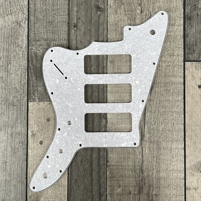 RJT-60 Baritone (3 x P90) Scratchplate 'White Pearloid' (Left | Reverb