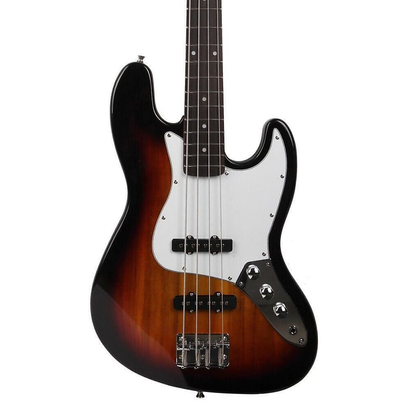 New Sunset Electric GJazz 4 Strings Bass Guitar + Cord + | Reverb