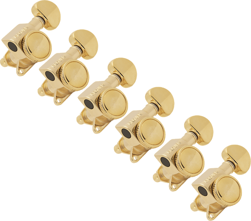 Grover Mini Rotomatic Roto-Grip Gold Locking 6 In Line Tuners | Reverb