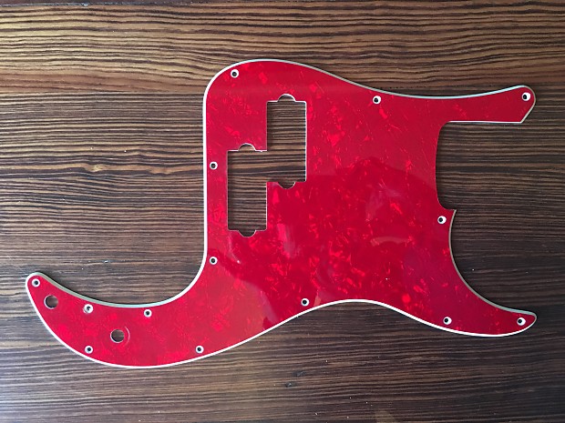 Warmoth Precision Bass Pickguard Red Pearl | Reverb