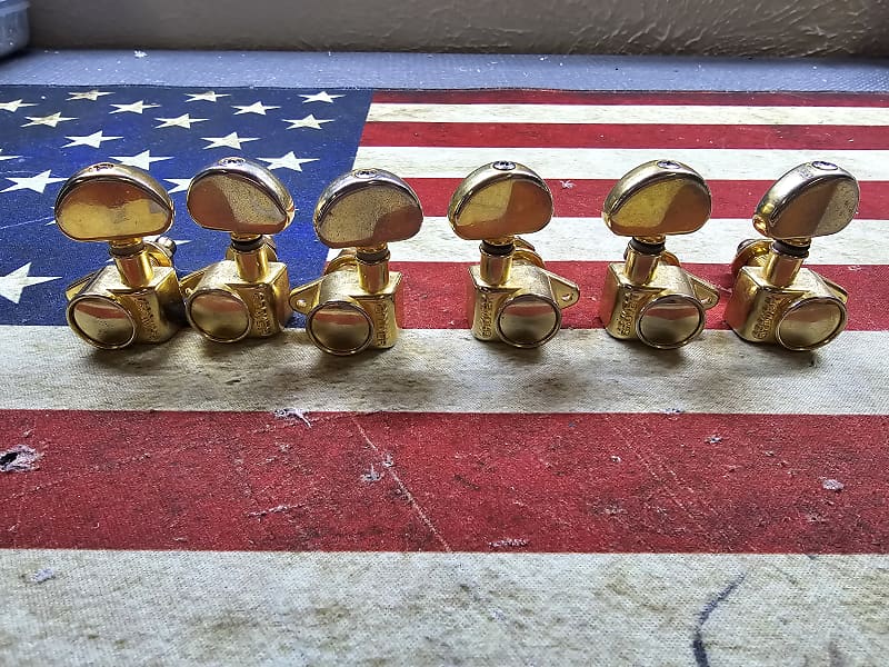 Grover 3+3 gold tuners old school | Reverb