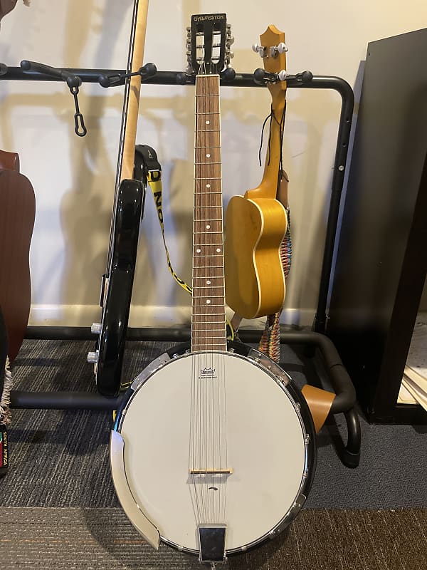 Galveston 6 string Banjo Banjitar Brown/Tobacco Burst | Reverb