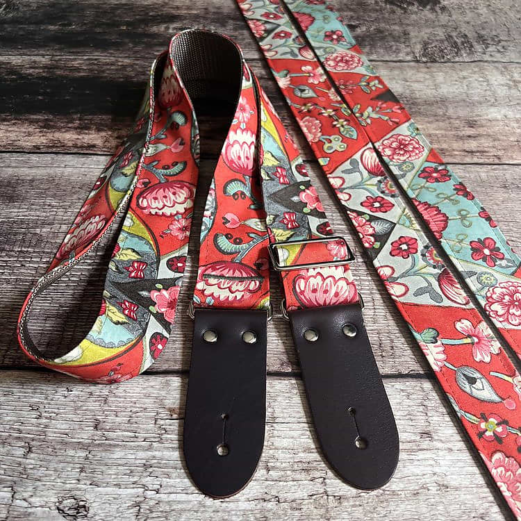 Josey Straps Red Rose Tea Guitar Strap | Reverb