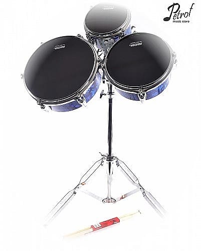Brand New 100% Handmade Triple Bongo Set in Blue with | Reverb UK