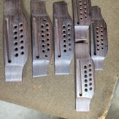 Unknown (6) Rosewood Acoustic 12 String Bridges 1960s/ 1970s | Reverb