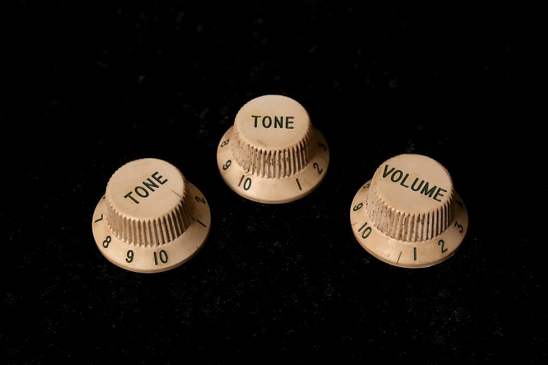Stratocaster Knobs 60's Style Set - Parchment - Vintage | Reverb UK