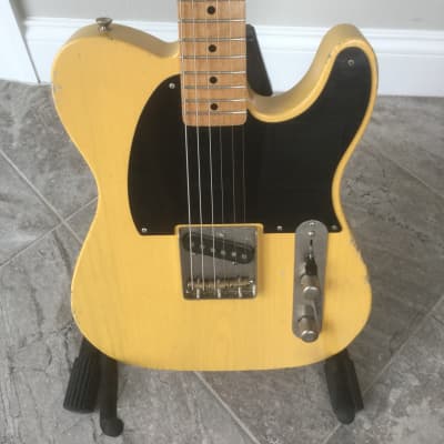 Partscaster 1950's Fender Esquire Clone Relic Nitro Yellow | Reverb