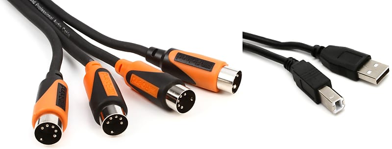 Roland RMIDI-B10-DUAL Black Series Dual MIDI Cable - 10 foot | Reverb