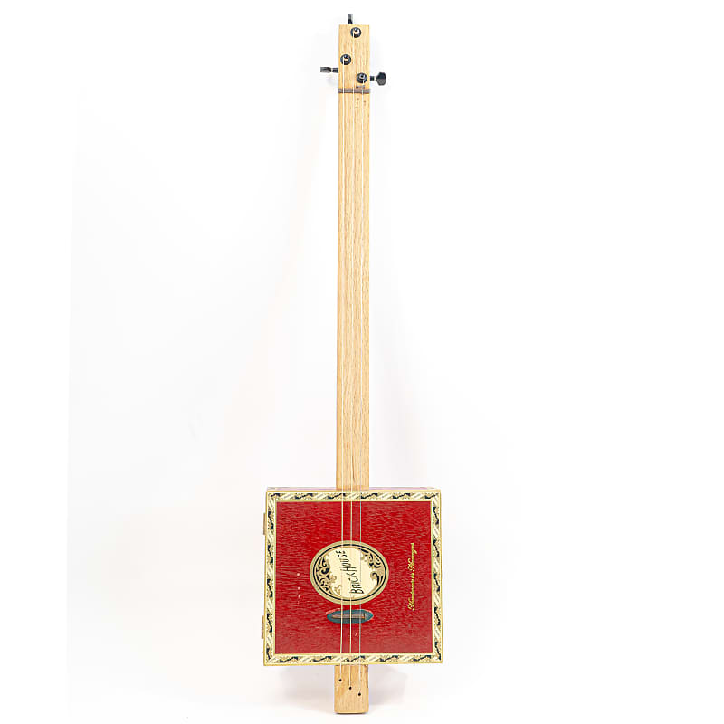 3-String Cigar Box Slide Guitar Red/Gold w/ Dunlop 234 | Reverb Canada