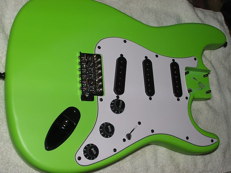 Neon Green strat style body... big block trem ....Fender | Reverb