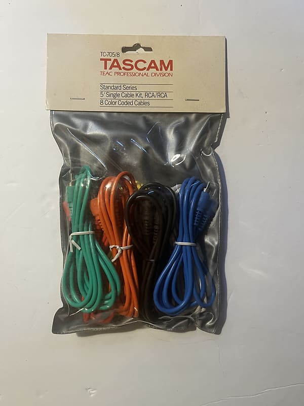 TASCAM 5' Single Cable Kit, RCA/RCA - 8 Color Coded Cables | Reverb