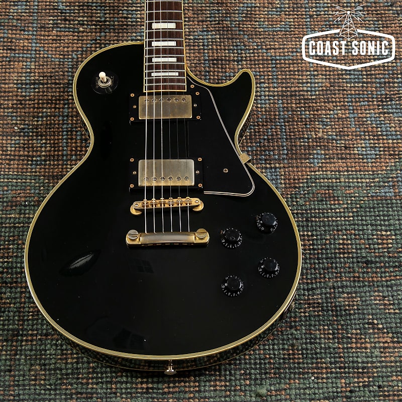 1990s Burny RLC-60 Les Paul Custom Black Beauty made in Japan | Reverb