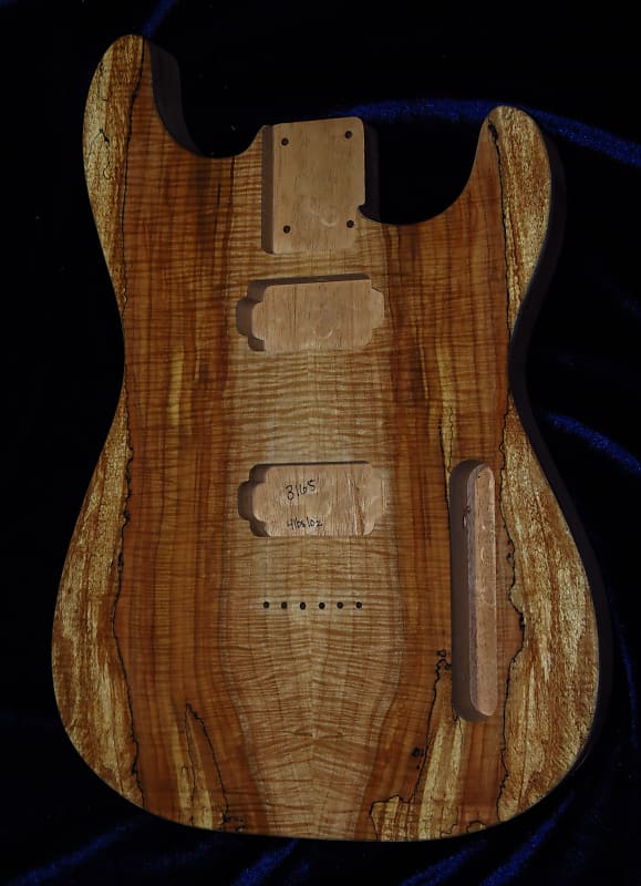 Flamed Spalted Maple Top/ Mahogany Body "Hybrid" Strat Shape | Reverb