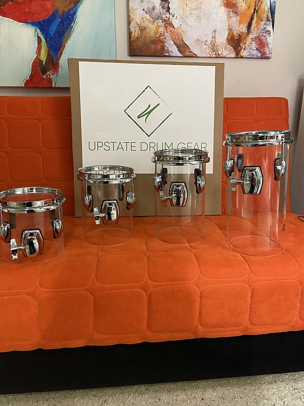 Home made Octobans Tube toms 2021 Clear acrylic | Reverb