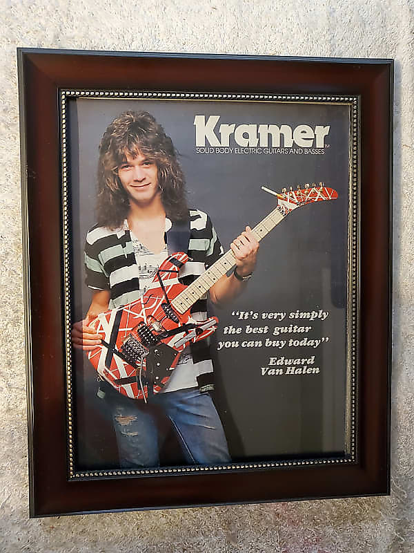 1984 Kramer Guitars Color promotional Ad Framed Eddie Van | Reverb