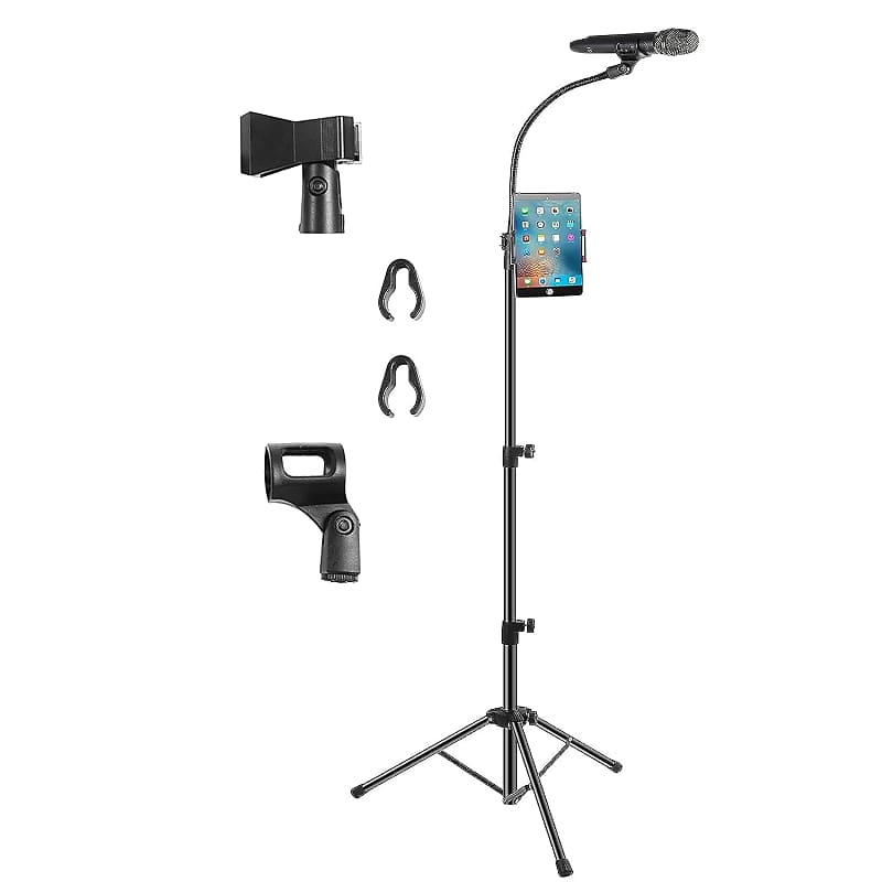 Microphone Stand Portable Mic Stand With Phone | Reverb