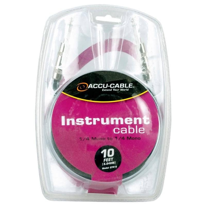 Accu-Cable - 10' Instrument Cable 1/4" Mono! QTR10 *Make | Reverb UK