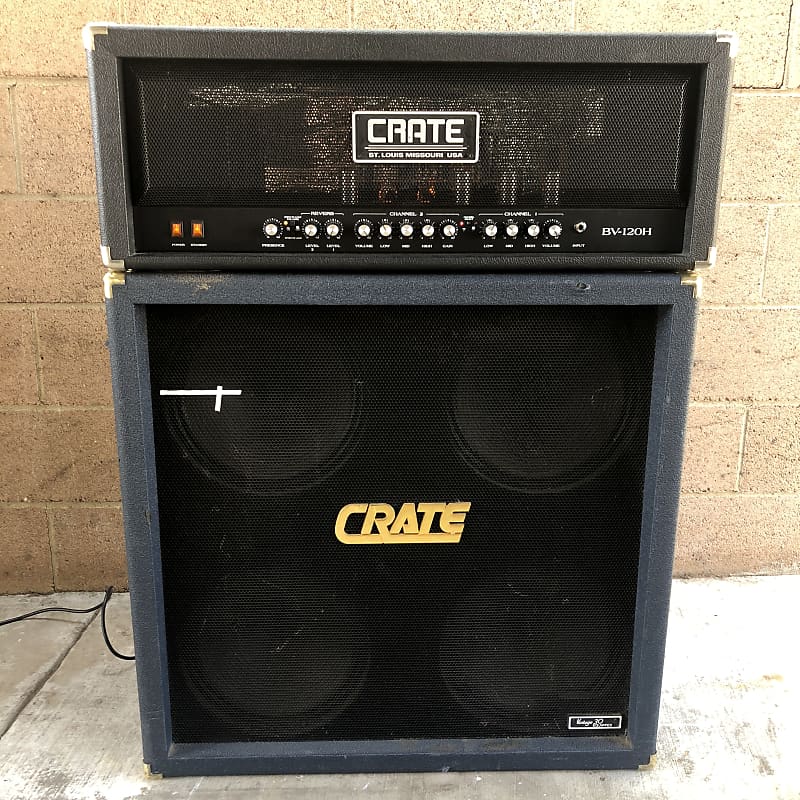 Crate BV-120HB Head w/ BV-412RV Cabinet Half Stack | Reverb UK