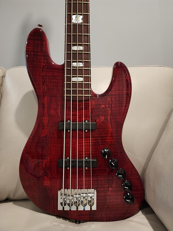 Spector USA Coda 5 DLX 5-String Bass Red Spalted Maple w/Hard | Reverb