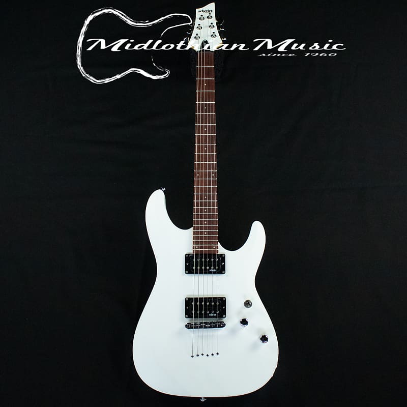 Schecter C-6 Deluxe - Electric Guitar - Satin White Finish | Reverb