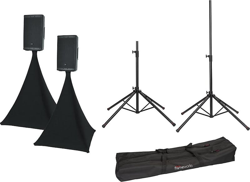 Gator Frameworks Deluxe Quadpod Speaker Stand Set and Black | Reverb