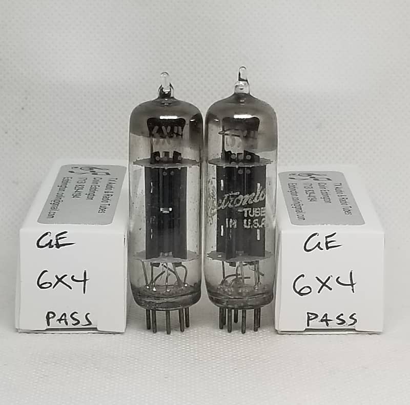 GE 6X4 Black Plate Matched Pair NOS Rectifier 6X4W 6X4WA EZ90 | Reverb