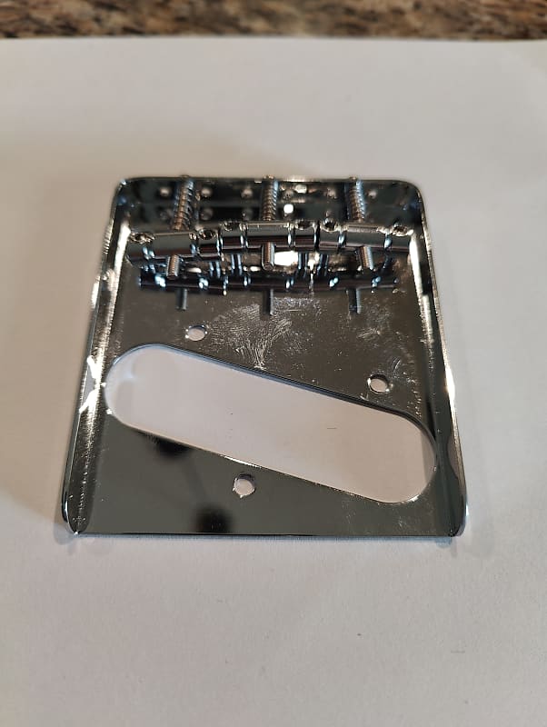 Squier Telecaster Bridge 4 Hole 3 Saddle Uncompensated | Reverb Squier Telecaster Bridge 4 Hole 3 Saddle Uncompensated | Reverb