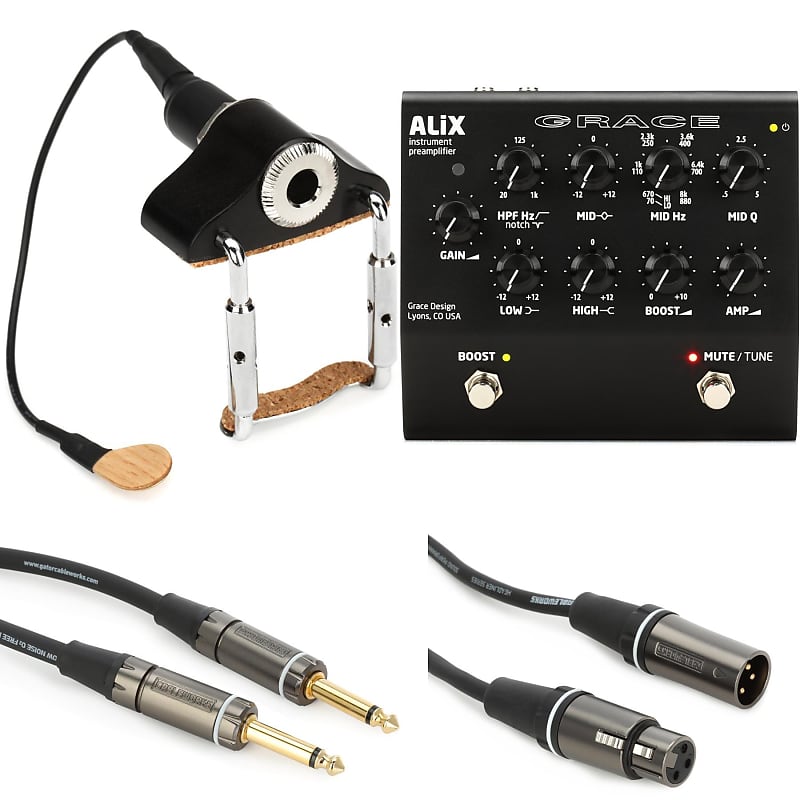 KNA VV-3 Portable Piezo Violin/Viola Pickup and Grace Design | Reverb