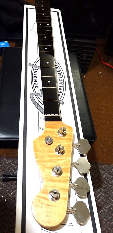 Warmoth Fretless P or J Bass Neck Flamed Maple+ | Reverb