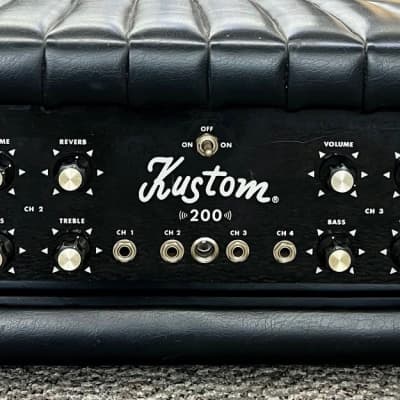 1960s Kustom 200 (Model K200B5) Amp Head Black Tuck & Roll | Reverb