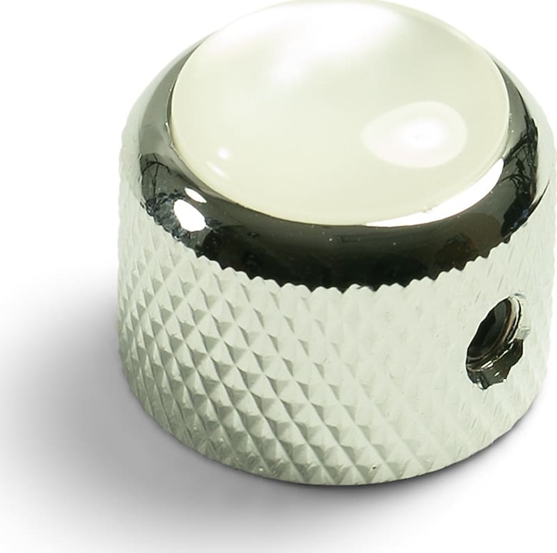 Q-Parts Knobs With White Acrylic Pearl Inlay - Dome Chrome | Reverb