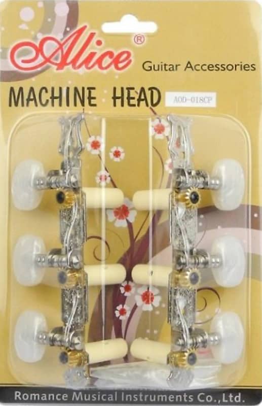 Classical Guitar Machine Heads Chrome 3 + 3 | Reverb Canada