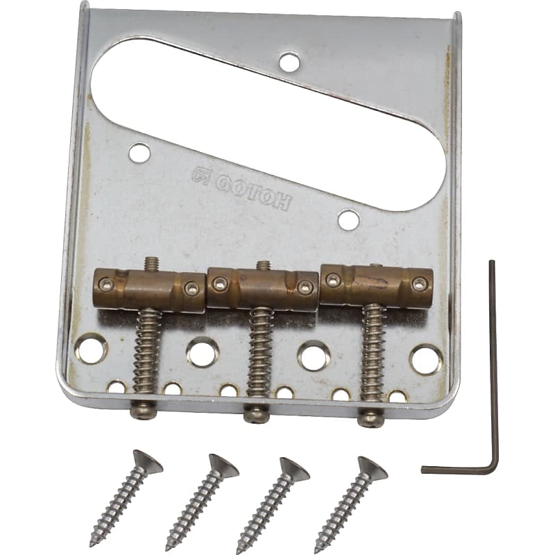 Bridge - Gotoh, BS-TC1 Relic, Brass In-Tune, Aged Chrome | Reverb