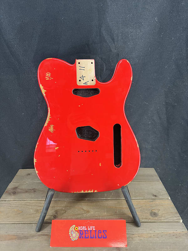 Real Life Relics Nitro Tele® Telecaster® Body Aged Fiesta Red | Reverb