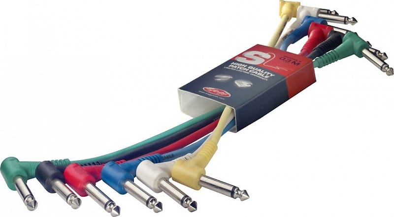 Stagg 30cm/1ft Guitar Patch Cables Angled Jack - 6 Pack | Reverb