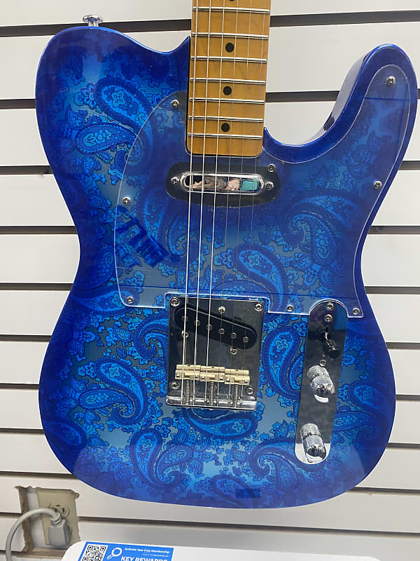 Squier Telecaster Thinline- Blue Paisley | Reverb