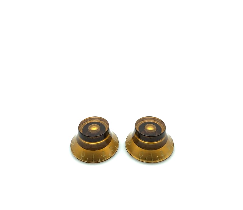 2 Bell Bonnet Knobs - Amber | Reverb