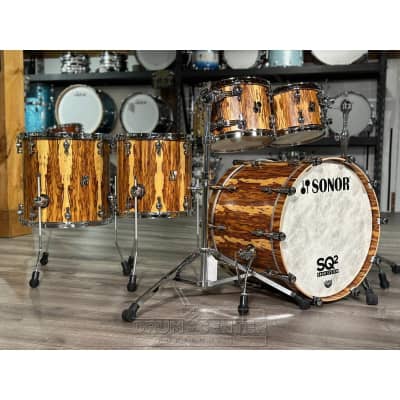 SONOR SQ2 4 PIECE DRUM KIT, BIRCH, CANDY BLACK BURST OVER | Reverb