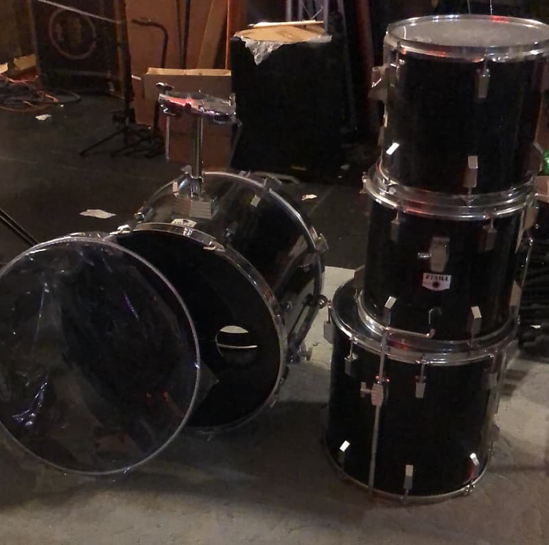 Tama 4 piece shell pack black tom holder included | Reverb