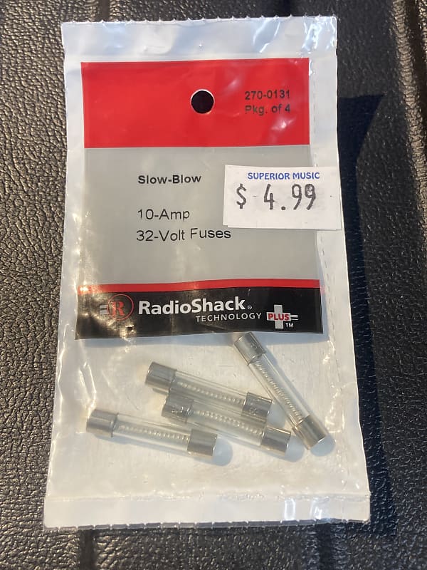 Radio Shack 10A 250v Slow Blow 1 1/4x 1/4 Glass fuse - 4 pack | Reverb