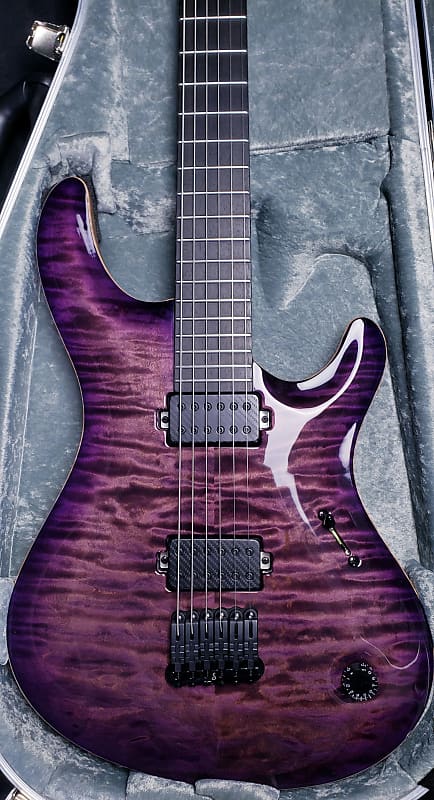 Mayones Regius Carved Top Core 6 Baritone 28" 4A Quilted | Reverb