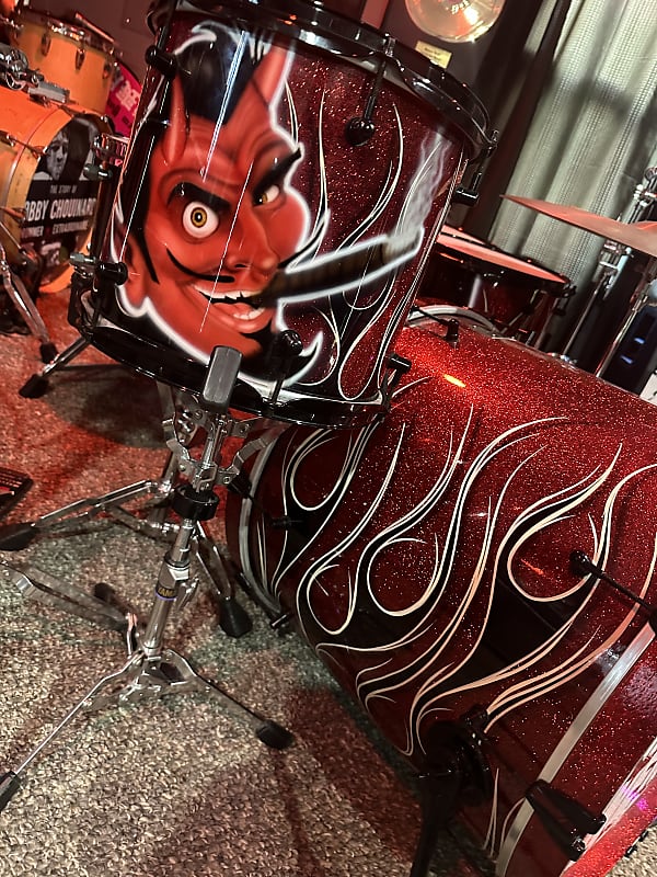 Rocket drum works Maple shells Mid 2000s - Ruby Glass Custom | Reverb