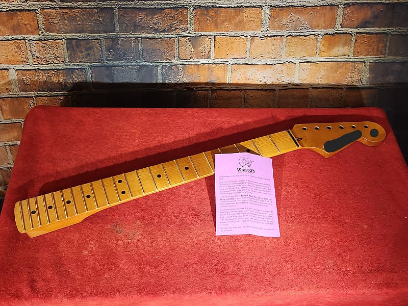 Warmoth S-Style Roasted Maple Neck w/ Gold Frets Custom | Reverb