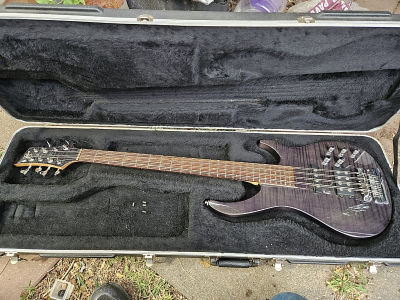 Rogue LX408 8 String Bass 2000s - Translucent black | Reverb