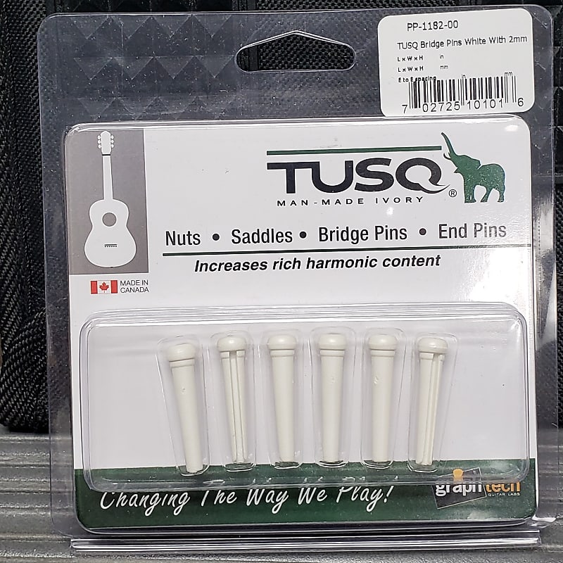 Graph Tech PP-1182-00 TUSQ TRADITIONAL BRIDGE PINS White With | Reverb