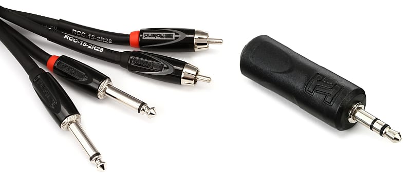 Roland RCC-15-2R28 Dual 1/4-inch TS Male to RCA Male | Reverb