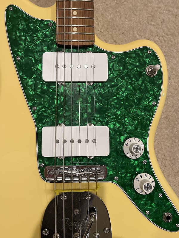 GFS Jazzmaster Loaded Pickguard - Green & White | Reverb