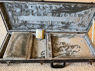 Strat/Tele hard Shell Guitar case black w/grey plush interior | Reverb